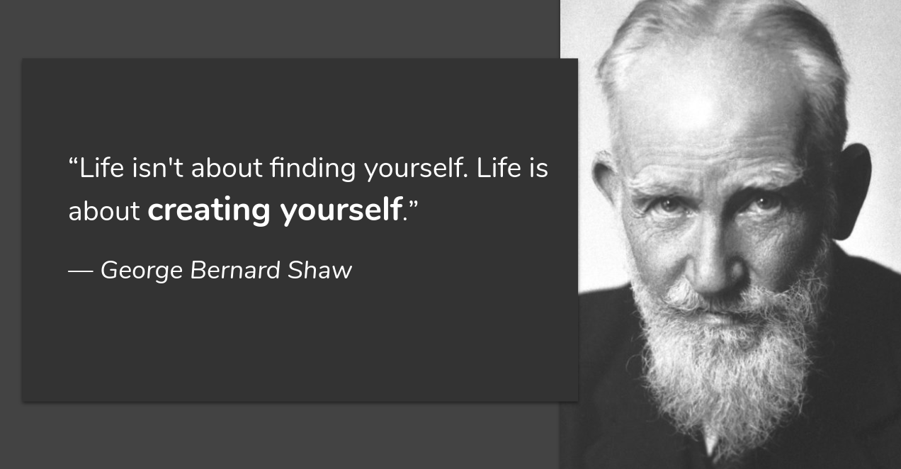 George Bernard Shaw: “Life isn’t about finding yourself ...